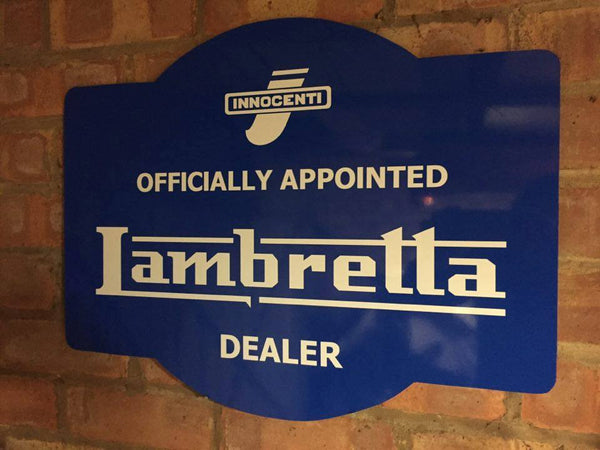 Lambretta Dealer Sign - Reproduction Blue – Scooter Fix!